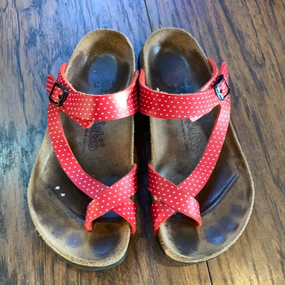Birkenstock | Shoes | Birkis Red And White Polka Dot Sandals | Poshmark